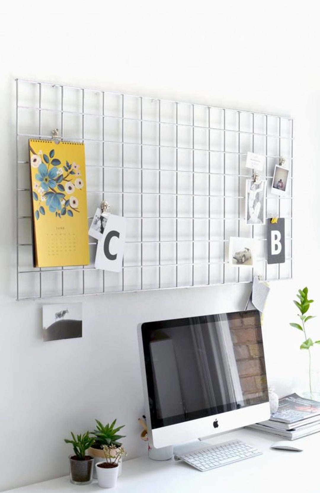 Silver Mesh Wire Grid Photo Wall Wire Grid Home Office Mesh Memo Board ...