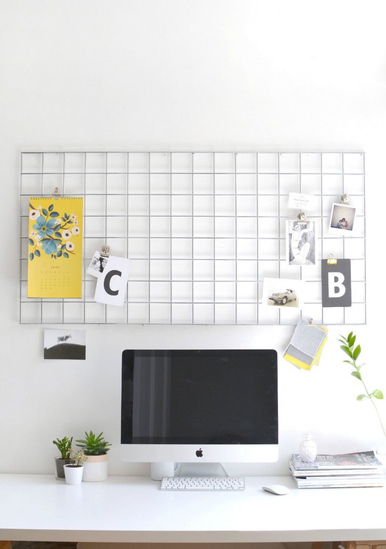 Silver Mesh Wire Grid Photo Wall Wire Grid Home Office - Etsy