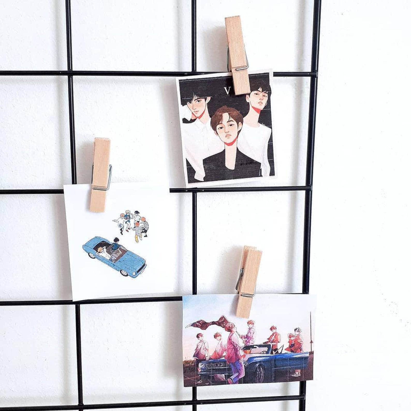 Black Wire Wall Grid Kpop Panel Metal Moodboard FREE CLIPS | Etsy