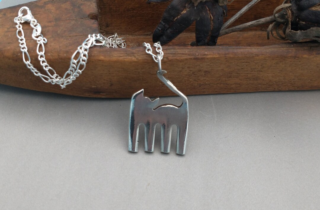 Upcycled Silver Cat Pendant; Spoon Jewelry; Animal Jewelry; Cat Lovers ...