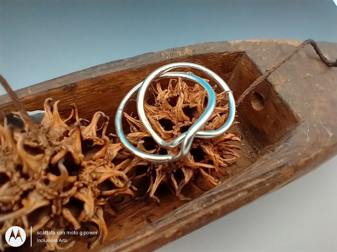 Thin Sterling Silver Interlocking Puzzle Ring, Thumb Ring, Skinny ...