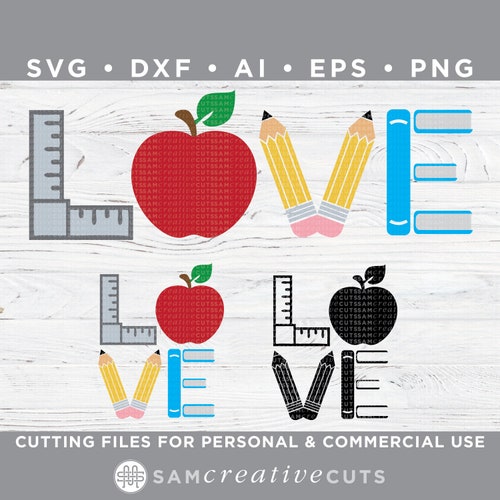 Teach Love Inspire Multi Color School Teacher SVG Files for | Etsy