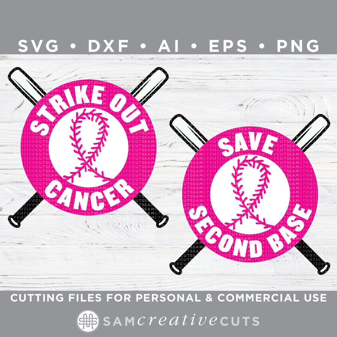 Strike Out Cancer SVG Save Second Base SVG Baseball Svg - Etsy