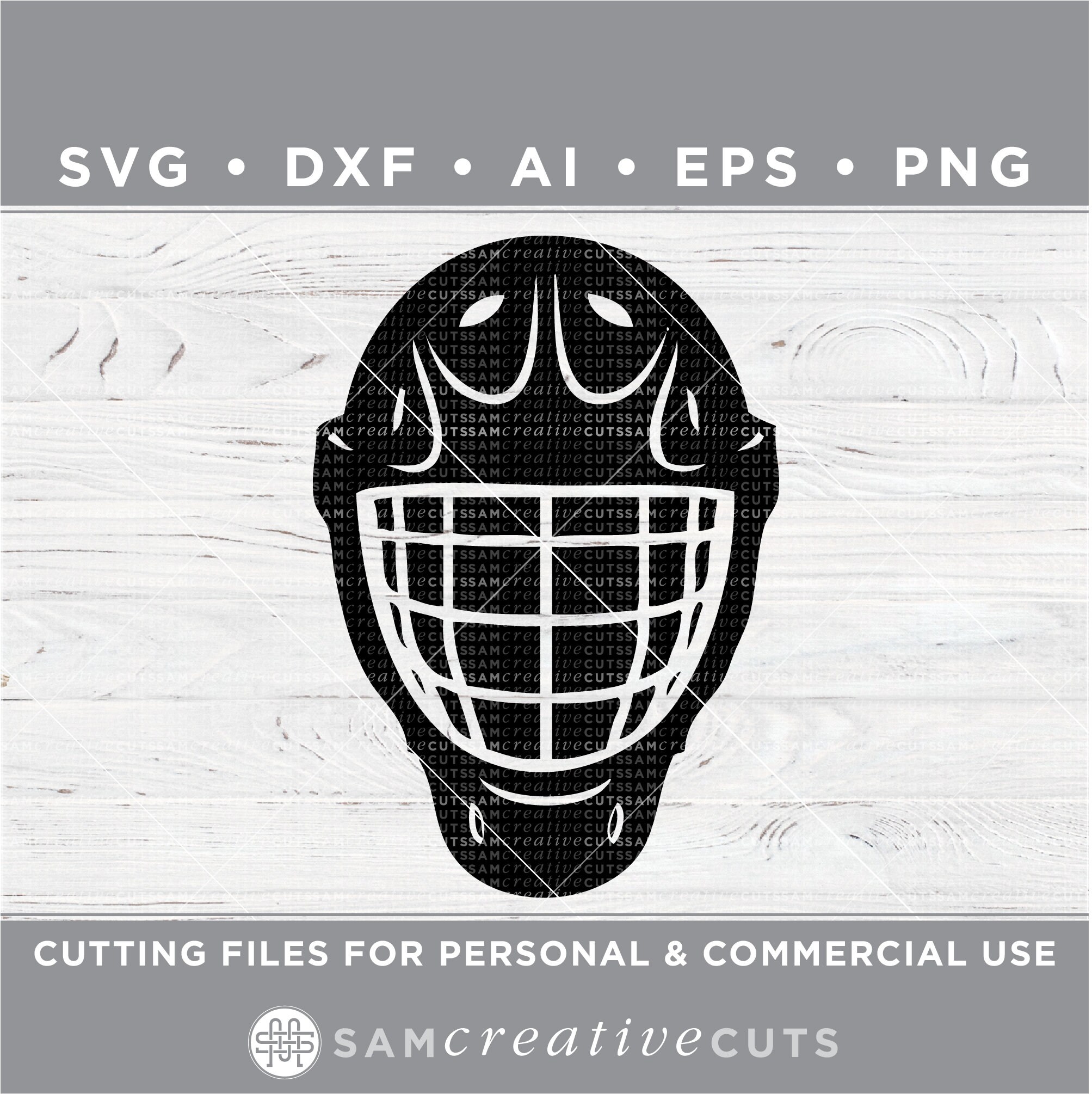 Hockey Goalie Helmet SVG - Ice Hockey Goalie Mask SVG - Cutting Files ...