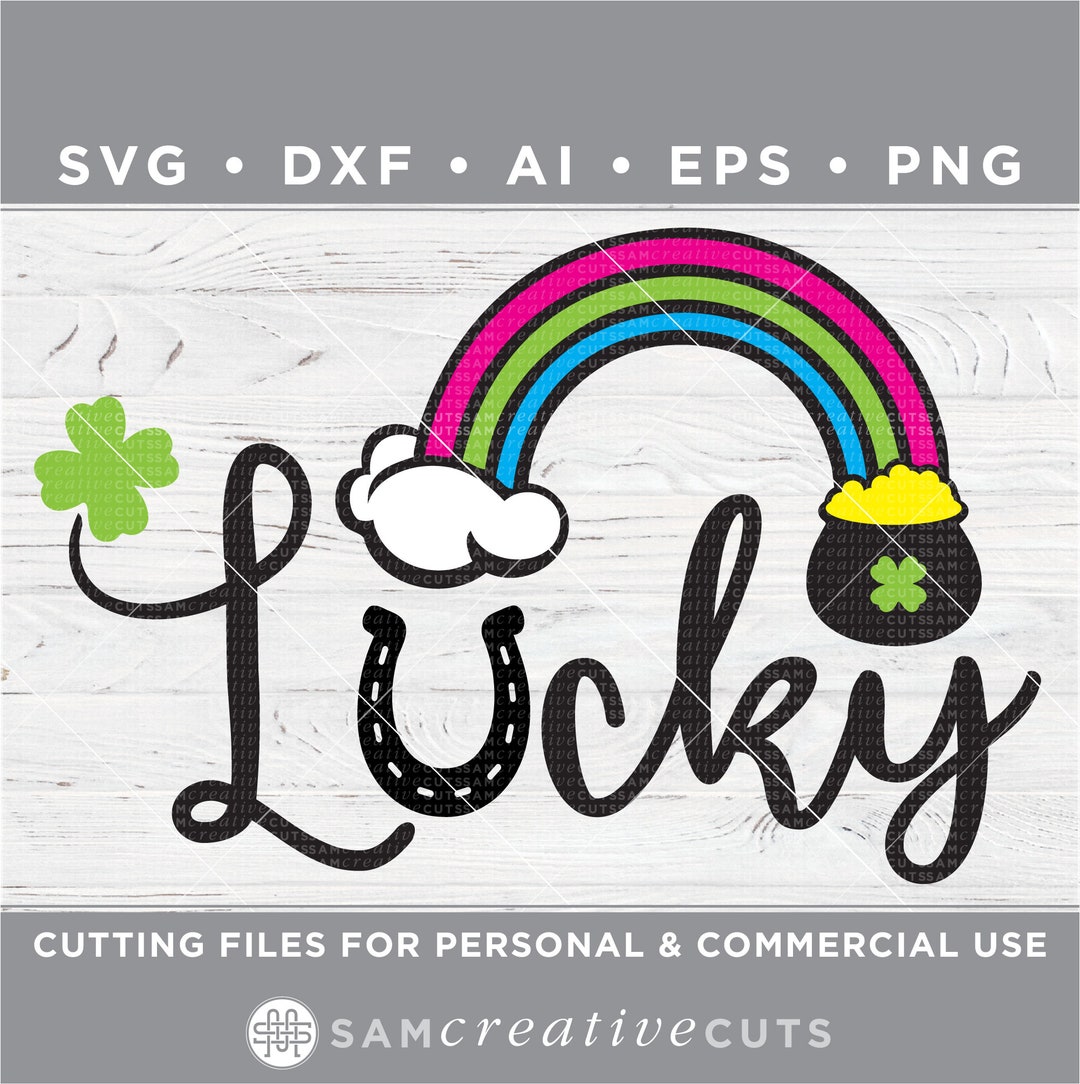 Lucky Rainbow With Pot of Gold SVG St. Patrick's Day - Etsy