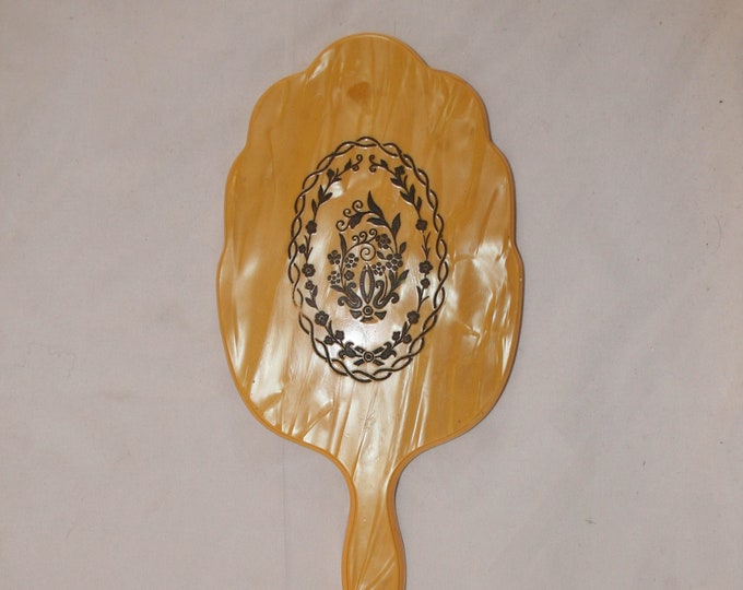 Vintage Celluloid Hand Mirror and Brush, Pearlized Celluloid Bakelite ...