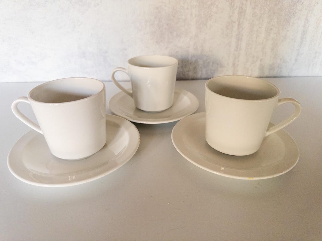 Vintage Centura by Corning White Narrow Lip Cup and Saucer Set of 3 - Etsy