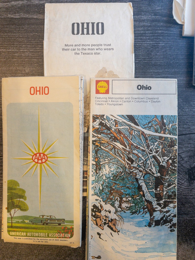 Vintage 1970s 1980s Paper Road Maps of Ohio Stark County and - Etsy