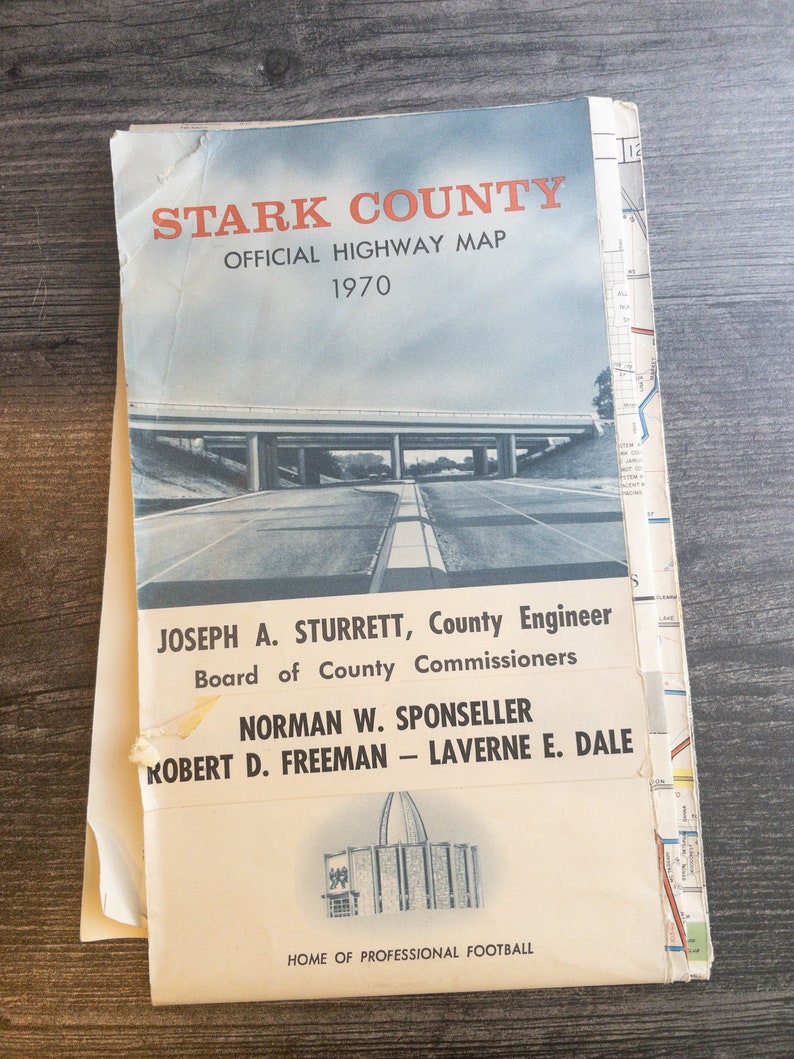 Vintage 1970s 1980s Paper Road Maps of Ohio Stark County and - Etsy