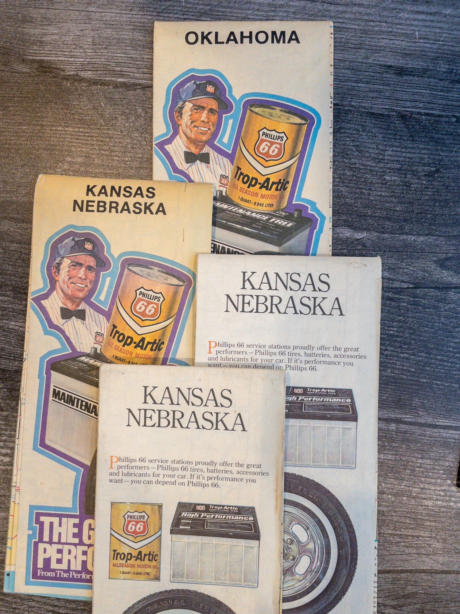 Vintage 1970s-80s Road Maps, Oklahoma, Kansas, Nebraska, South Dakota ...