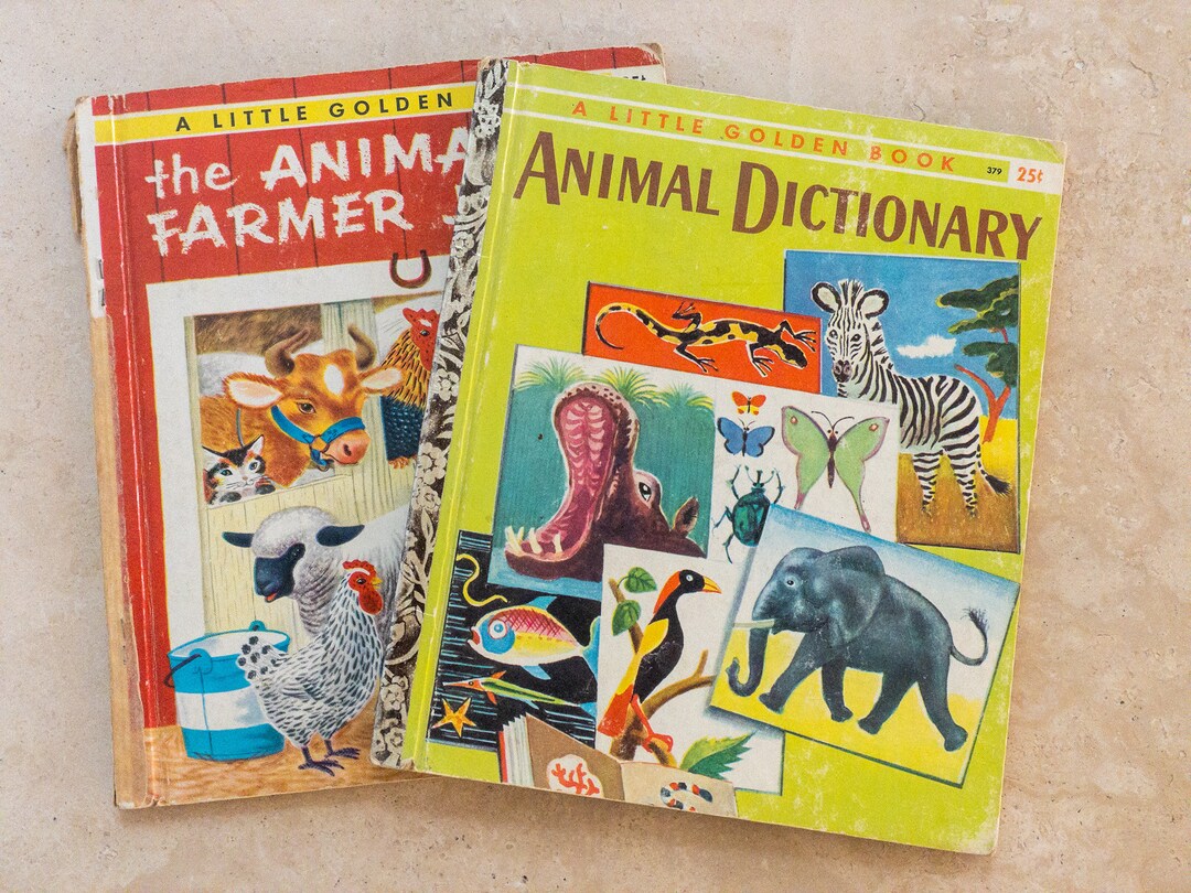 Vintage Golden Book Animal Dictionary and the Animals of Farmer Jones ...