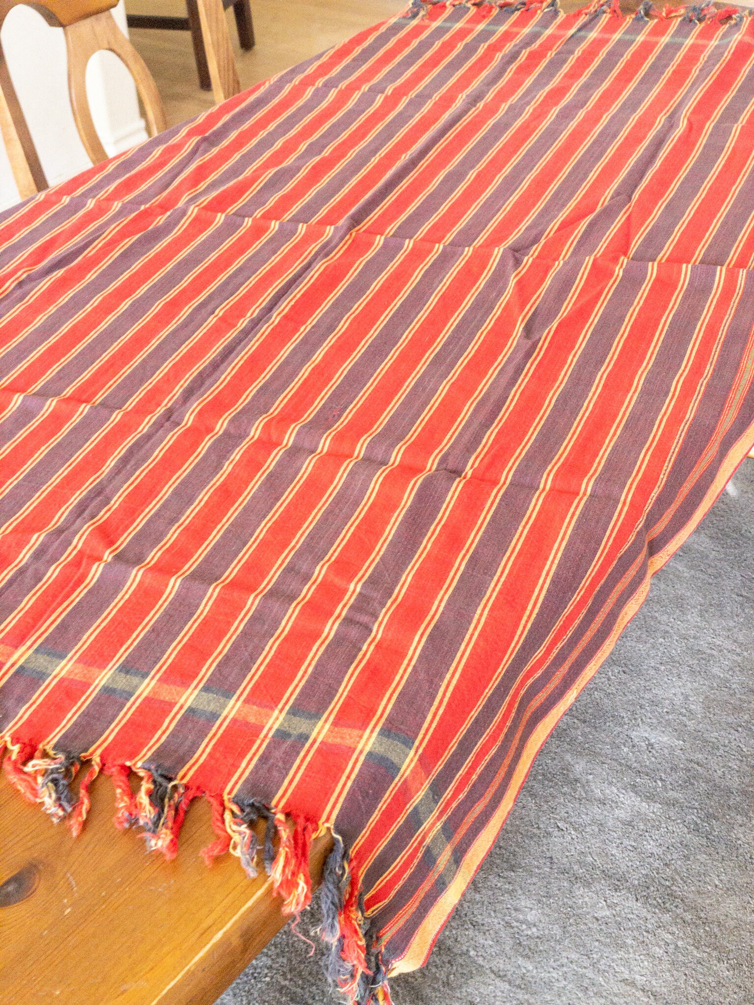 Vintage Red Striped Table Linen, Runner, Fabric - Etsy