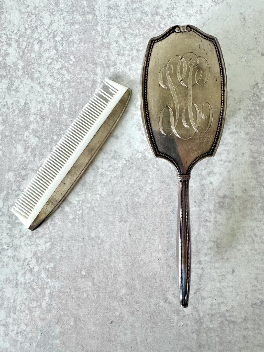 Vintage 1920s Webster Sterling Silver Monogrammed Brush With Comb - Etsy