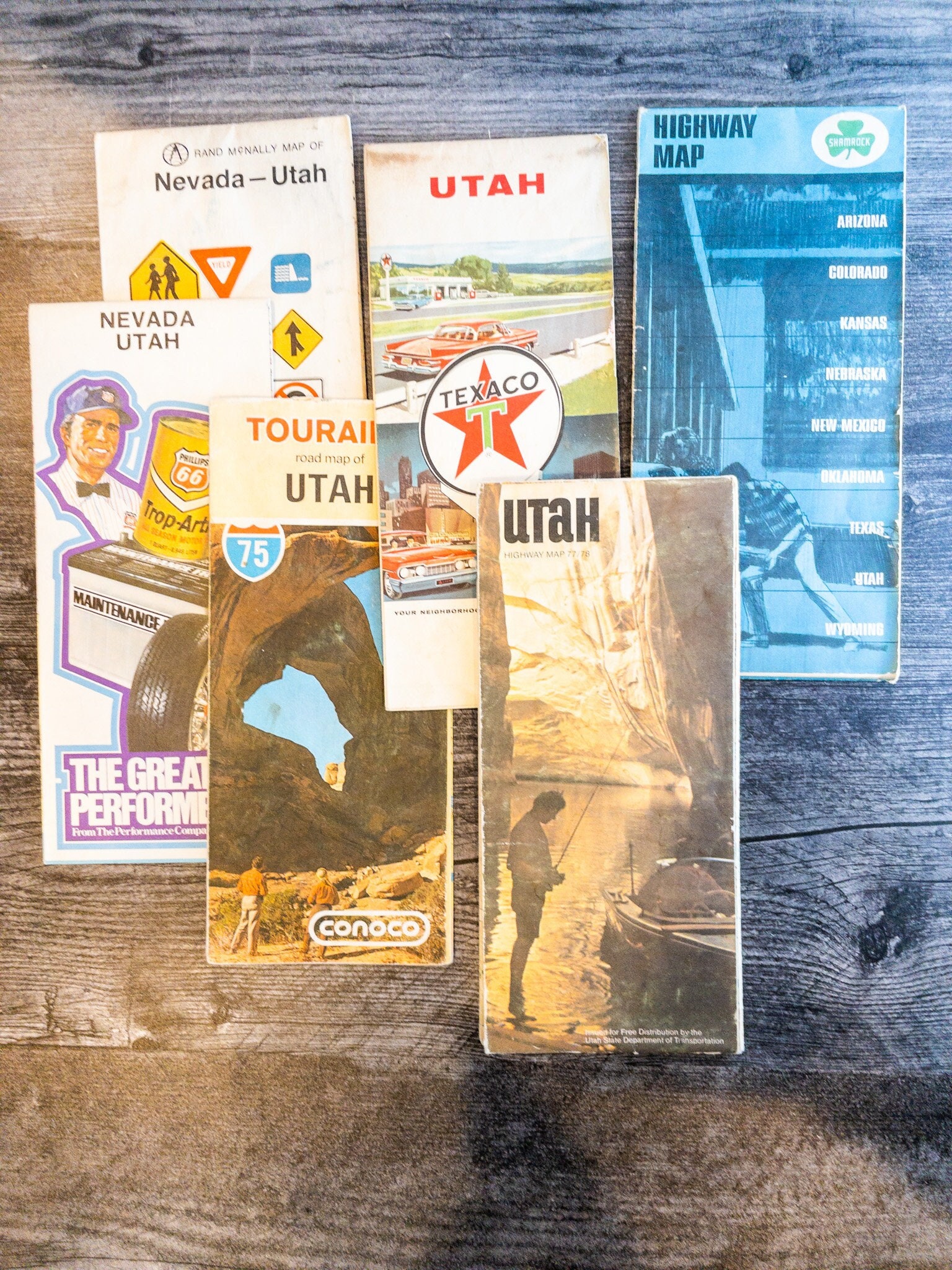 Vintage Paper Road Maps of Utah and Nevada - Etsy