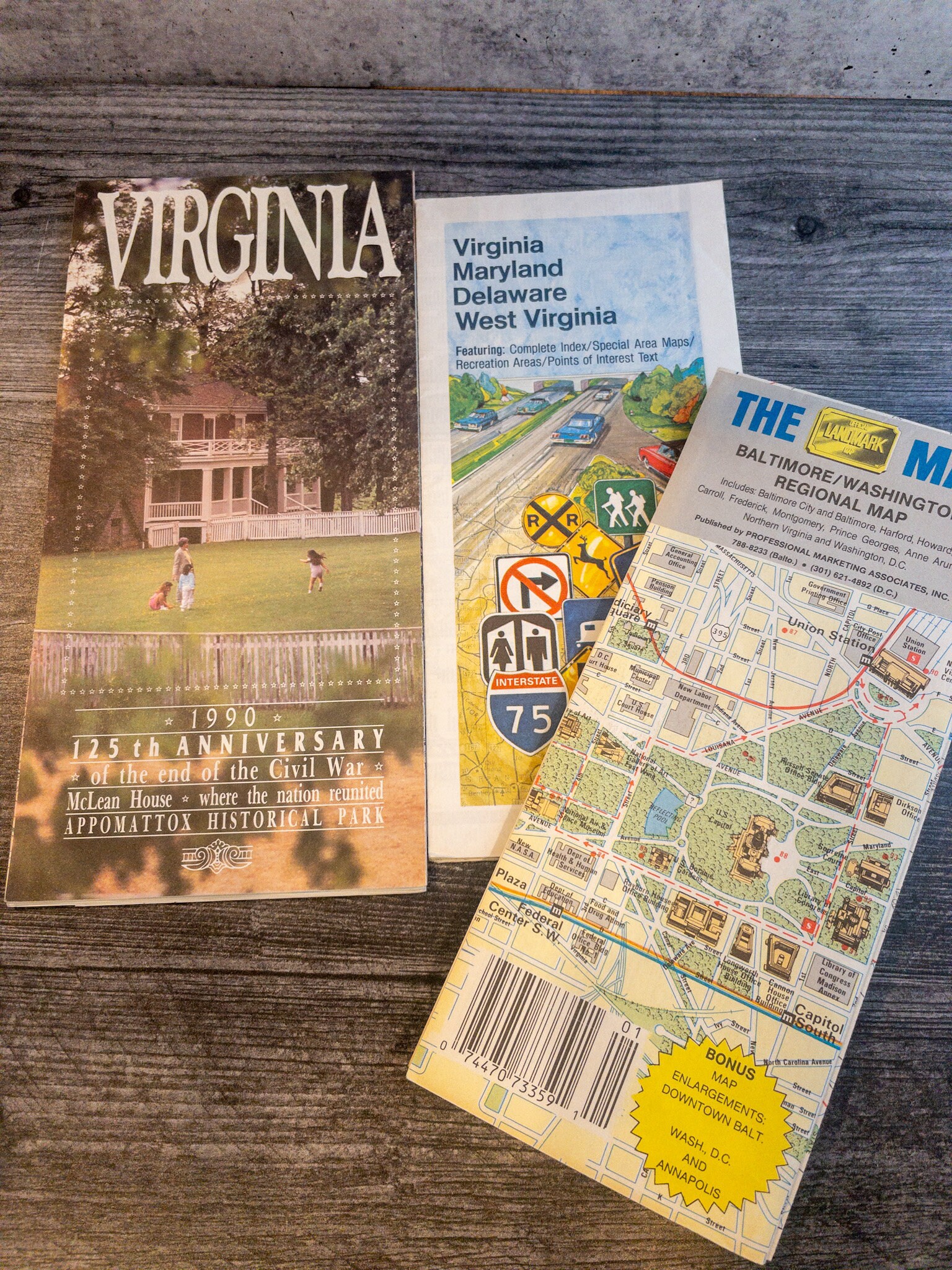 Vintage Paper Road Maps of Eastern US, New York, New Jersey, Virginia ...