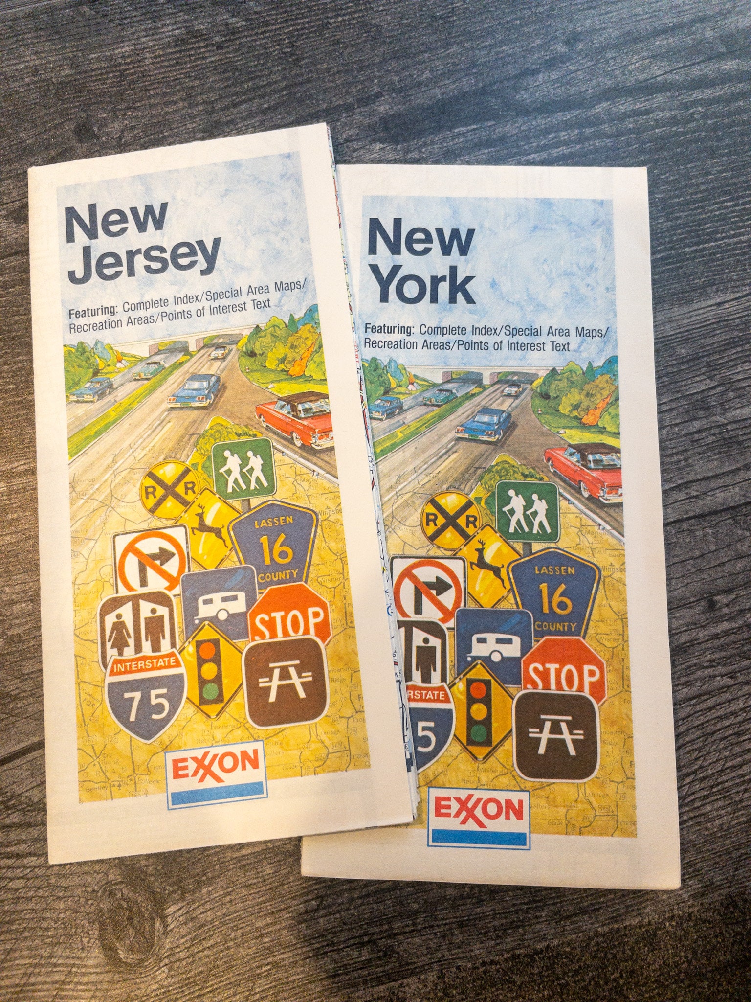 Vintage Paper Road Maps of Eastern US, New York, New Jersey, Virginia ...