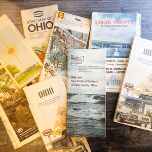 Vintage 1970s 1980s Paper Road Maps of Ohio Stark County and - Etsy