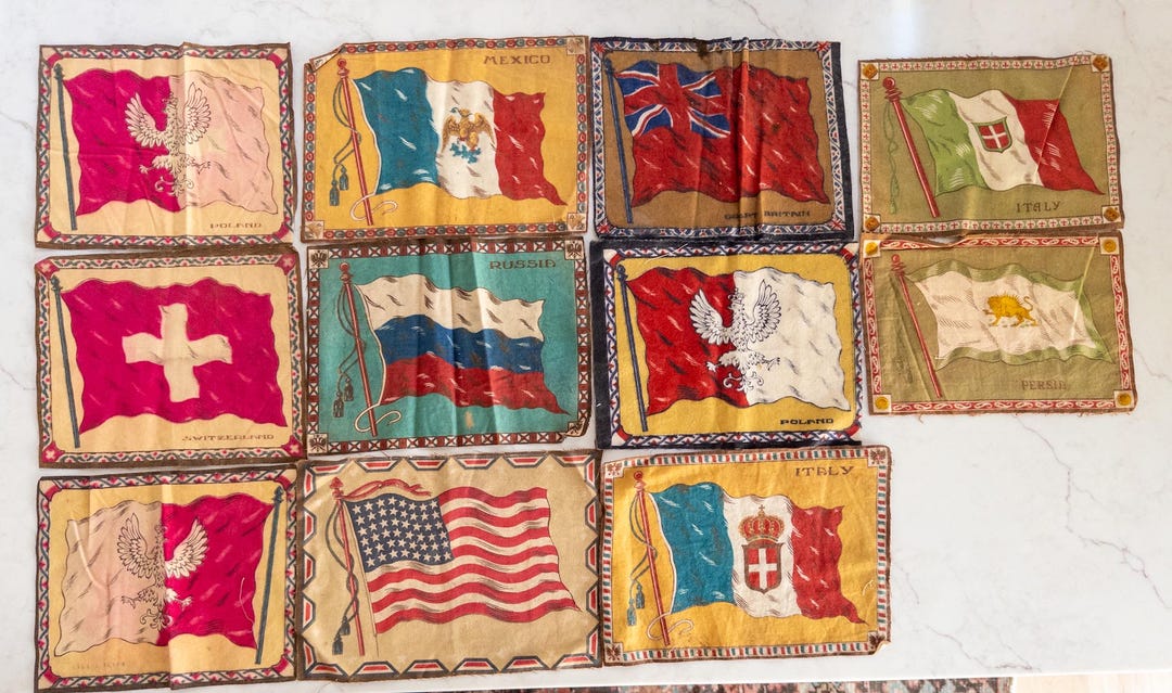Vintage 1910 Cigar Felt Flags, Various Countries - Etsy
