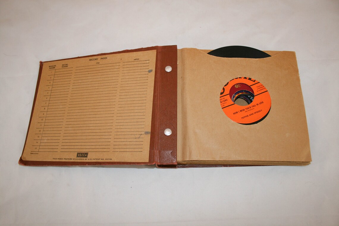 Vintage 45 RPM Storage Album with 13 assorted 45 Vinyl Records | Etsy