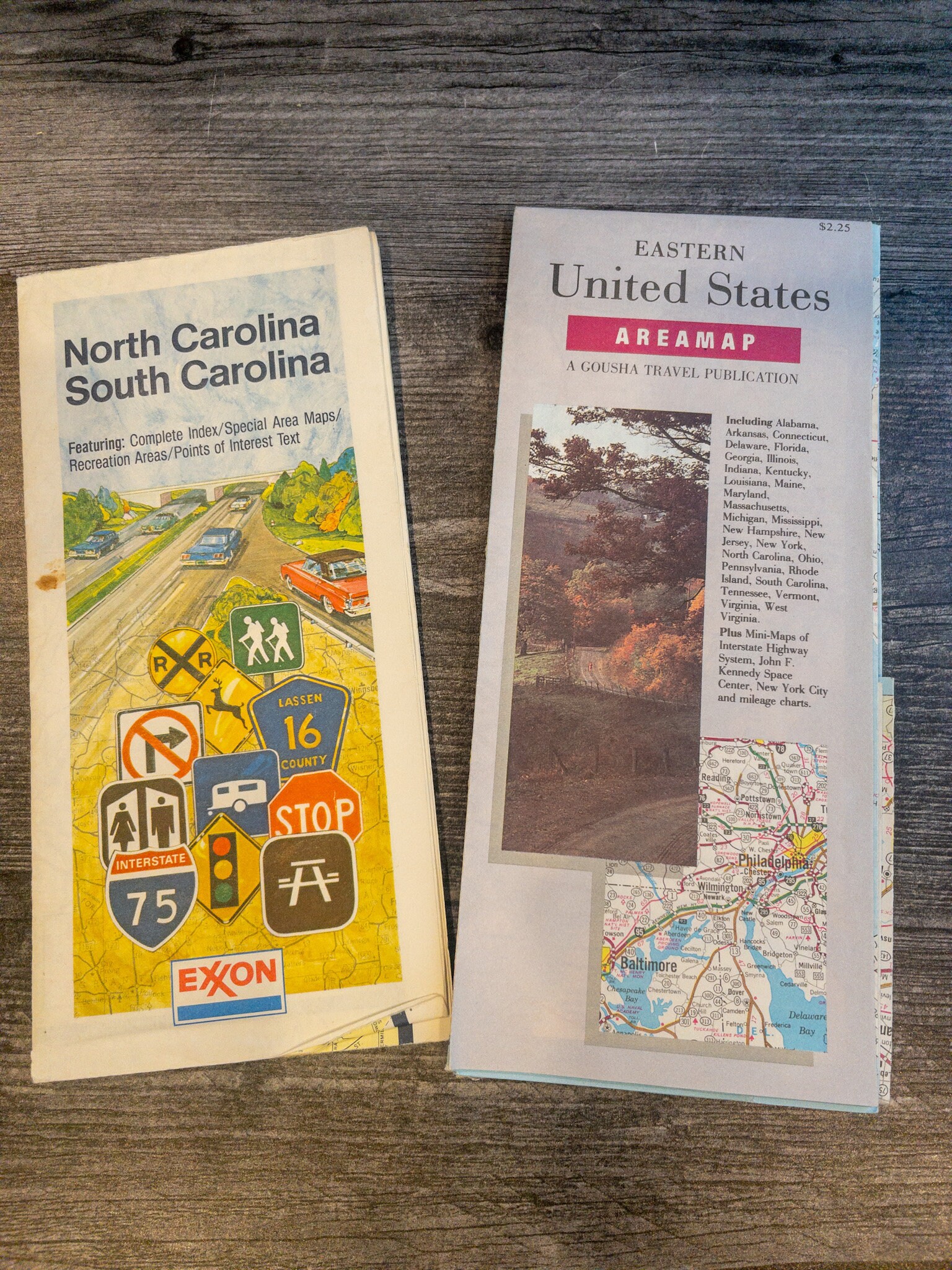 Vintage Paper Road Maps of Eastern US, New York, New Jersey, Virginia ...