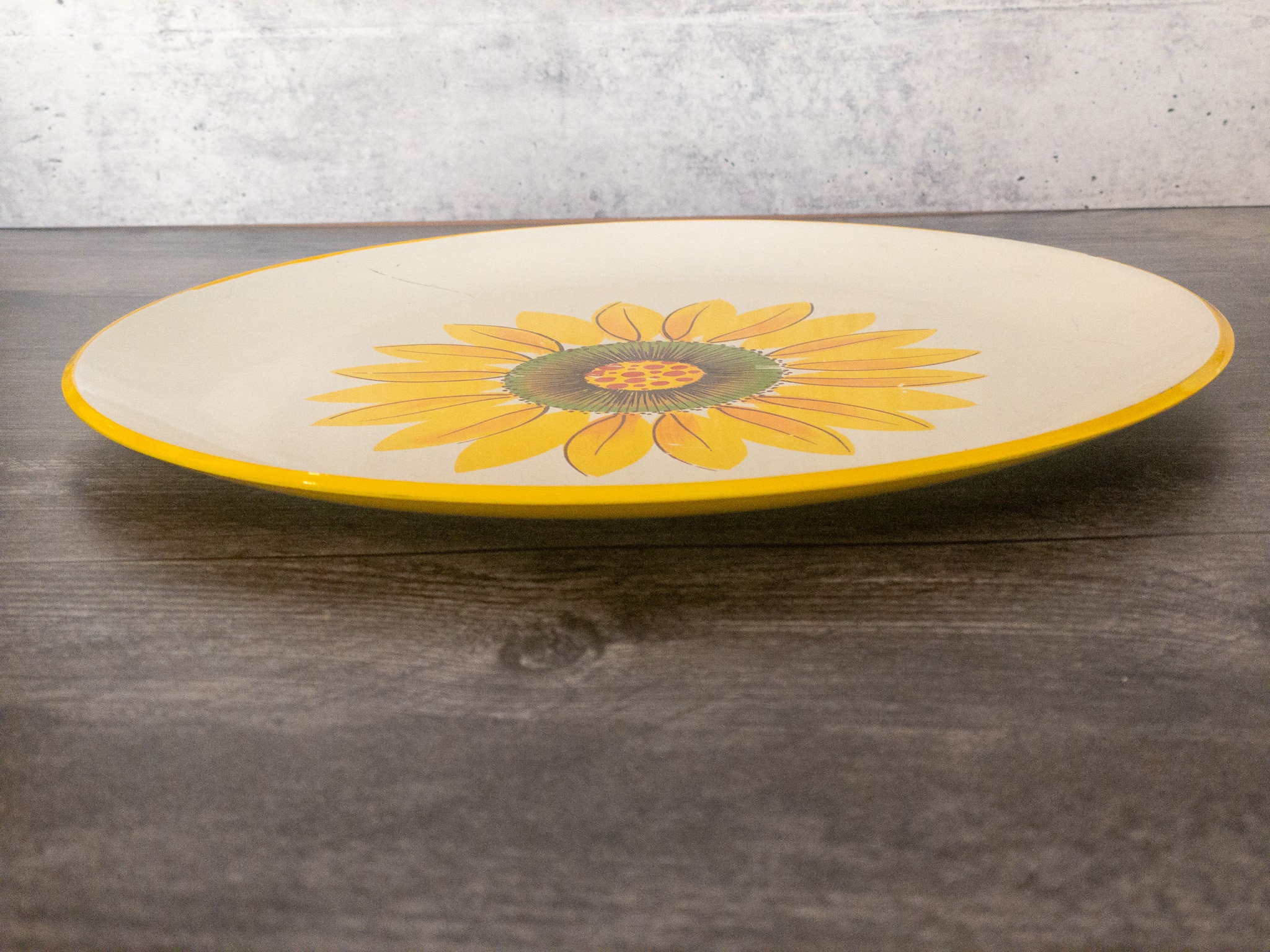Vintage 1970s Sunny Yellow Sunflower Melamine Tray - Etsy