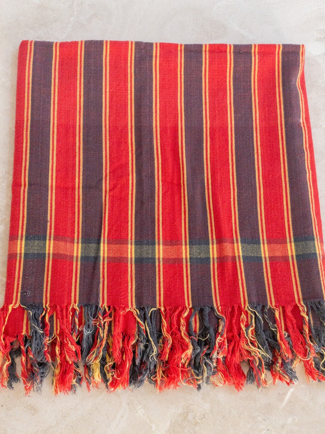 Vintage Red Striped Table Linen, Runner, Fabric - Etsy
