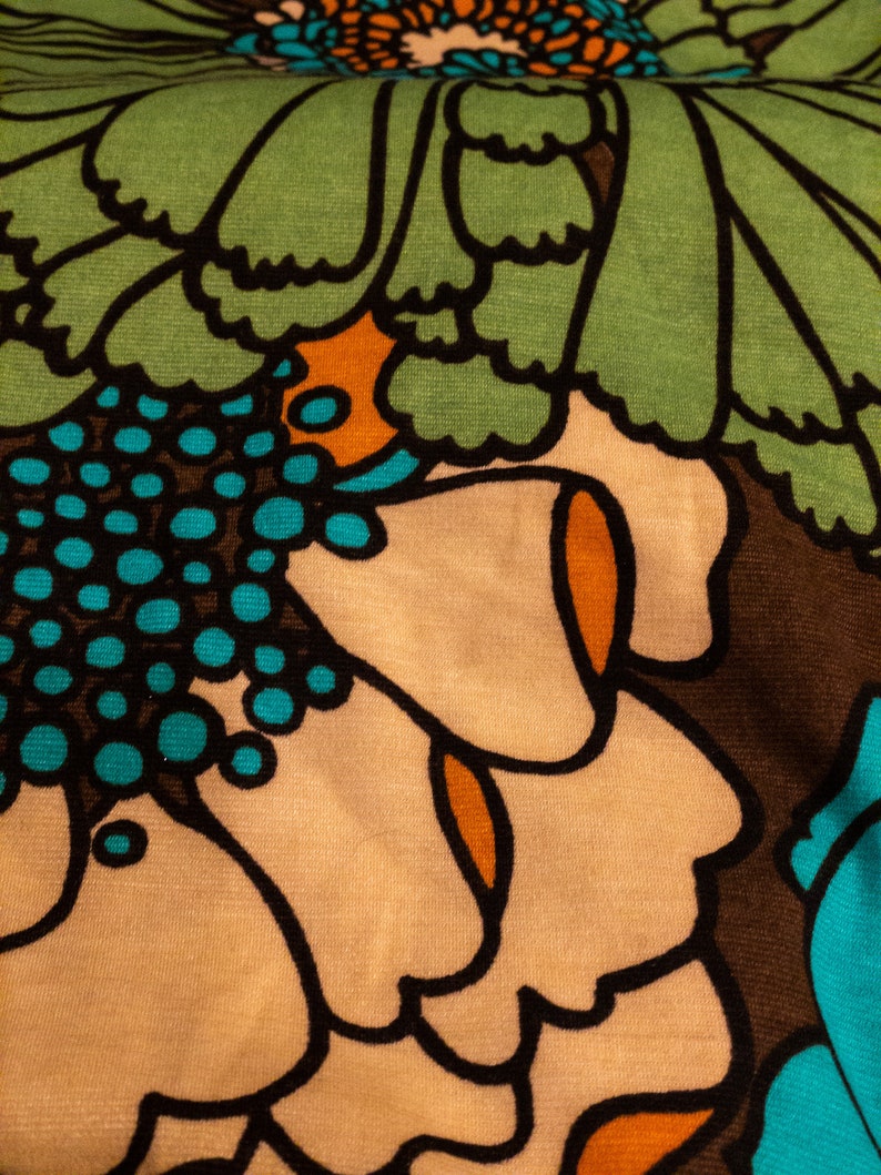 Vintage 1960s Knit Flower Power Fabric - Etsy