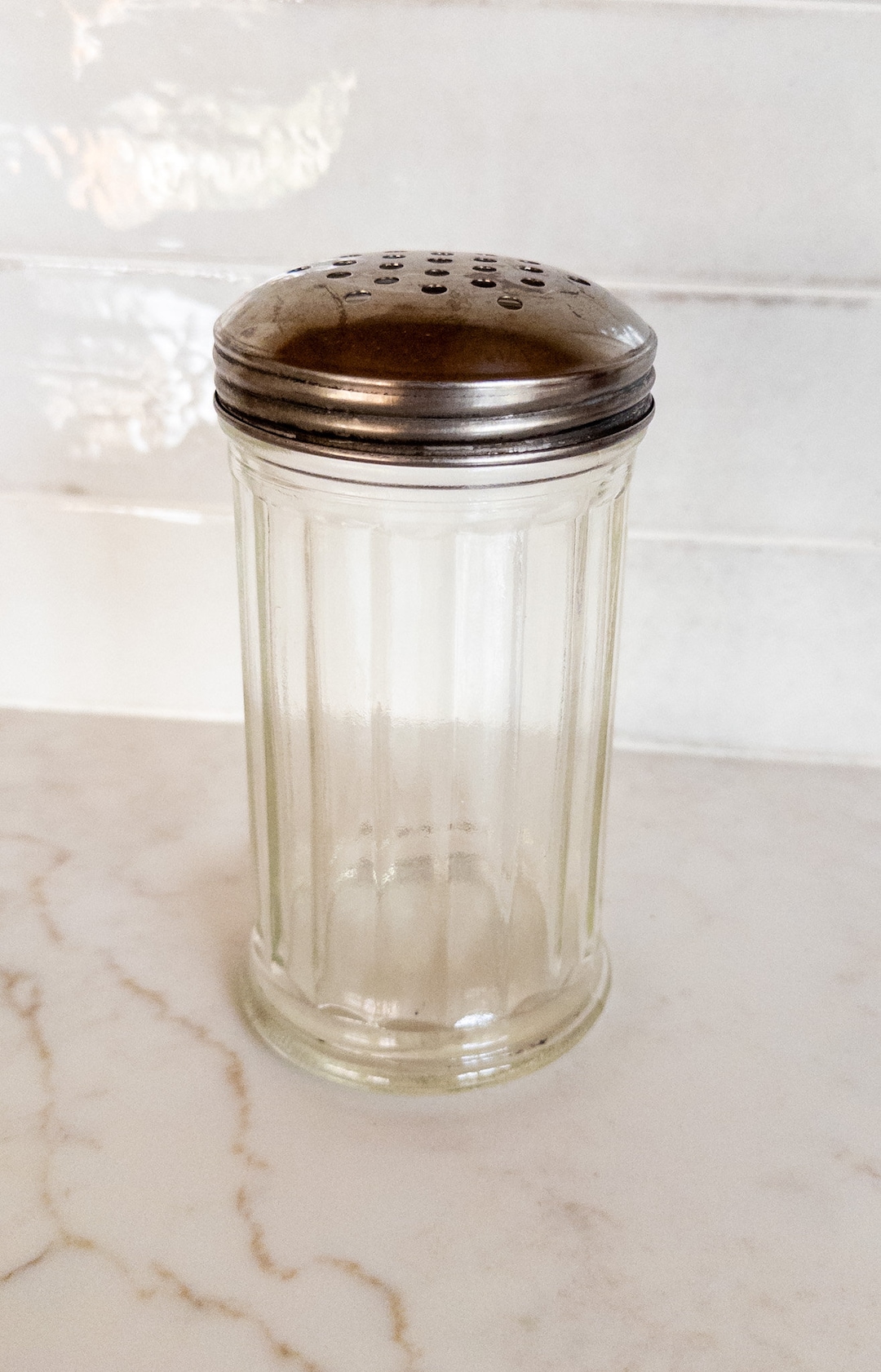 Vintage Glass and Metal Cheese Shaker, Chicago Glass - Etsy