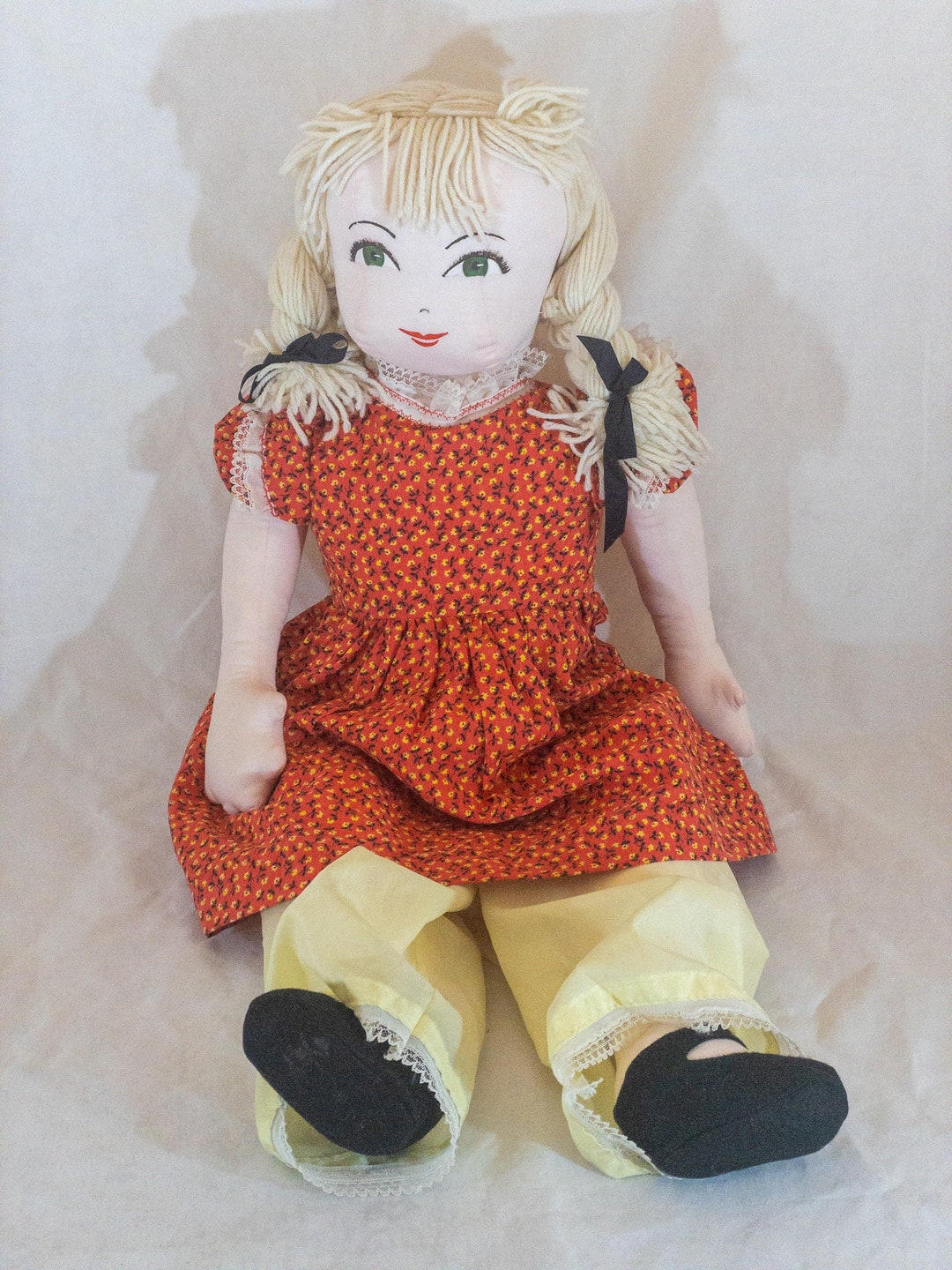 Vintage Large Handmade Folk Art Cloth Doll - Etsy