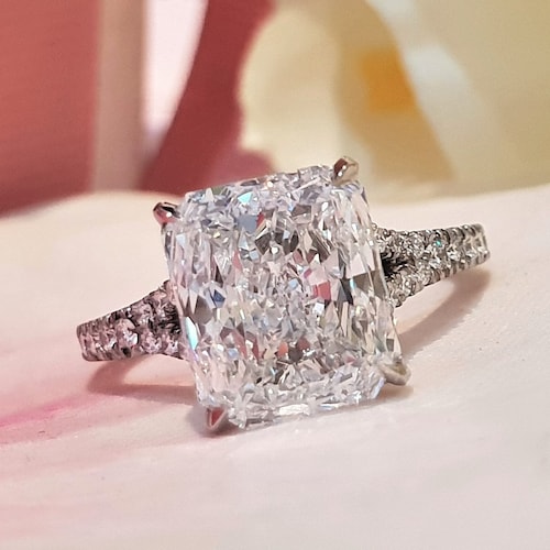 3 Carat Radiant Cut Lab Grown Diamond Engagement Ring Radiant | Etsy