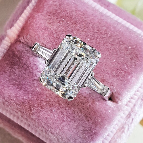 3 Stone Lab Created Diamond - Etsy