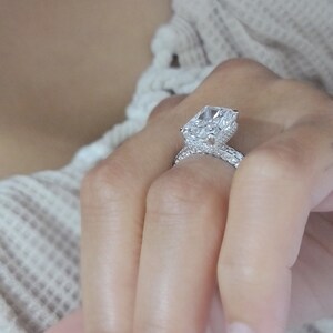 Platinum Radiant Cut Engagement Ring, 4 Carat Wedding Ring, IGI ...