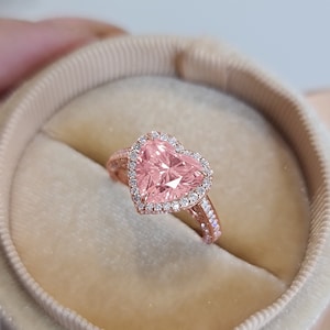 Heart Shaped Diamond Engagement Ring, IGI Certified, Halo Diamond Ring ...