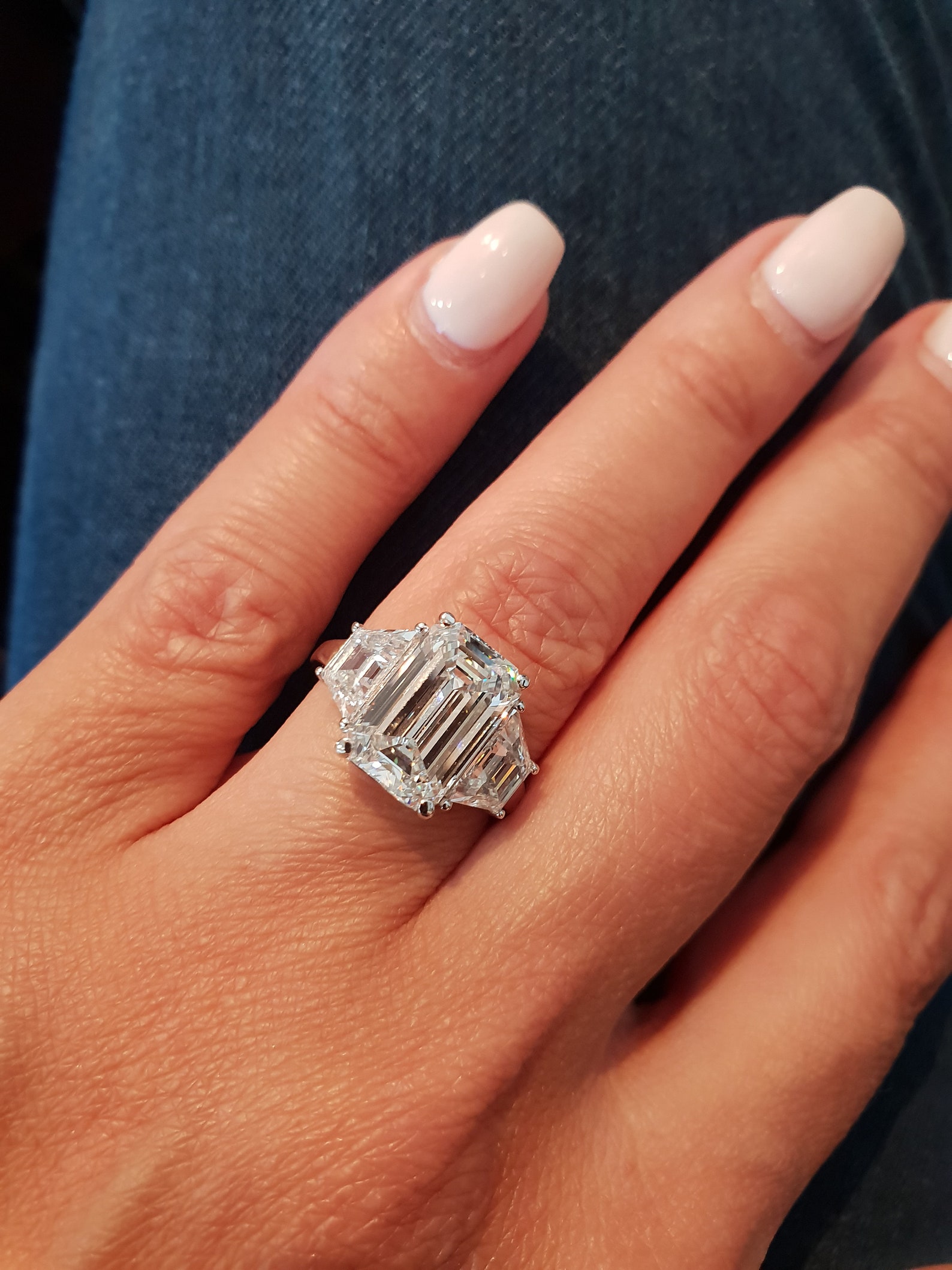 5 Carat Emerald Cut Diamond Engagement Ring Lab Grown Diamond - Etsy