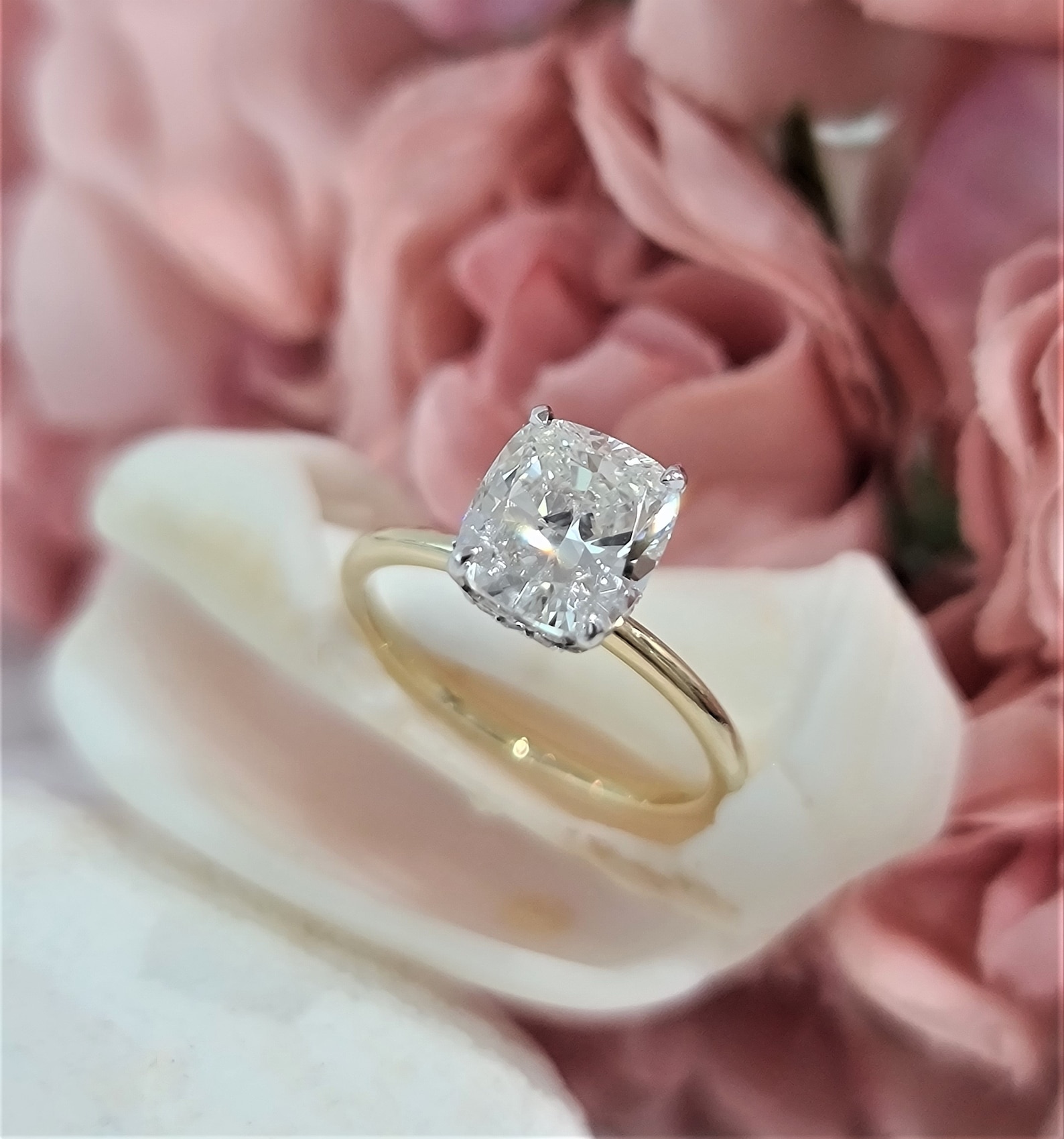 2 Carat Cushion Cut Diamond Engagement Ring CGL Certified D | Etsy