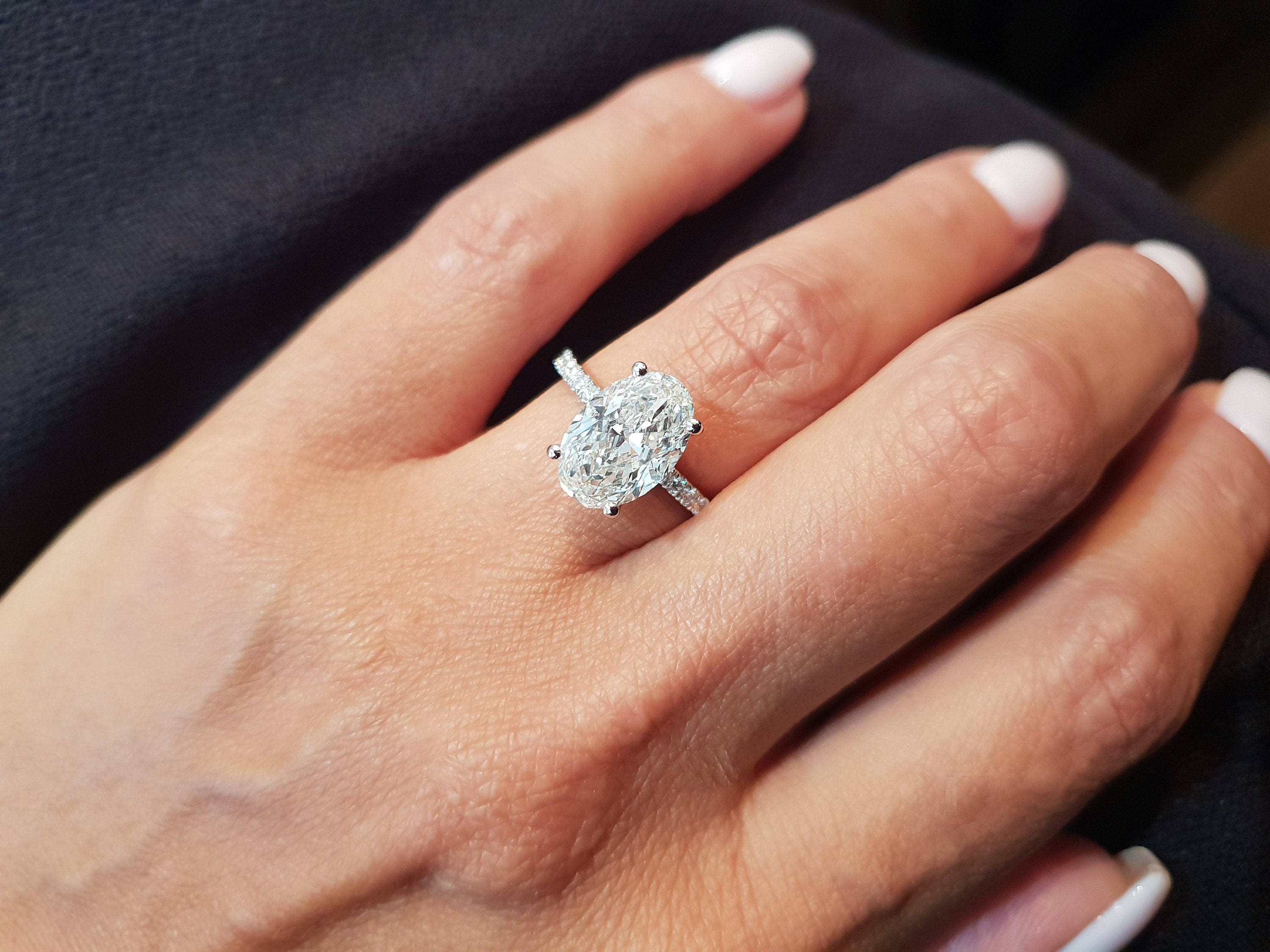 3 Carat Oval Diamond Engagement Ring Lab Grown Diamond | Etsy 3 Carat Oval Diamond Engagement Ring Lab Grown Diamond | Etsy