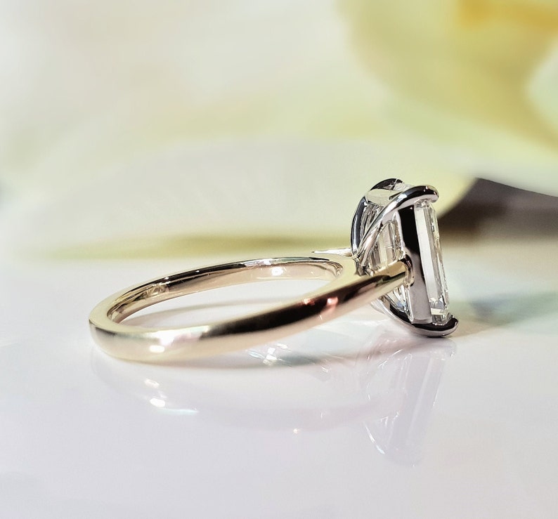 4 Carat Emerald Cut Diamond Ring 4ct Emerald Diamond - Etsy