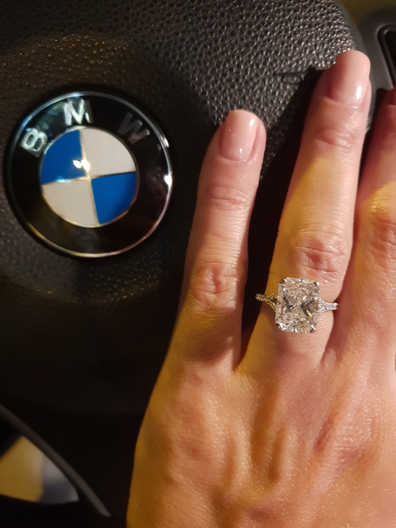 4 Carat CVD Lab Grown Radiant Cut Engagement Ring IGI - Etsy UK