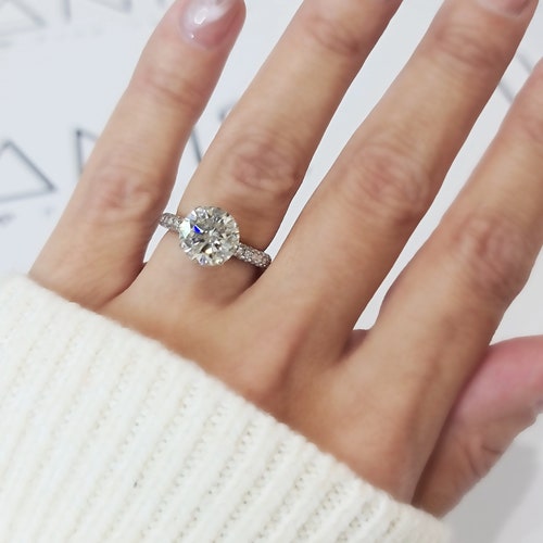 3 Ct Brilliant Cut Igi Certified Lab Created Diamond Etsy