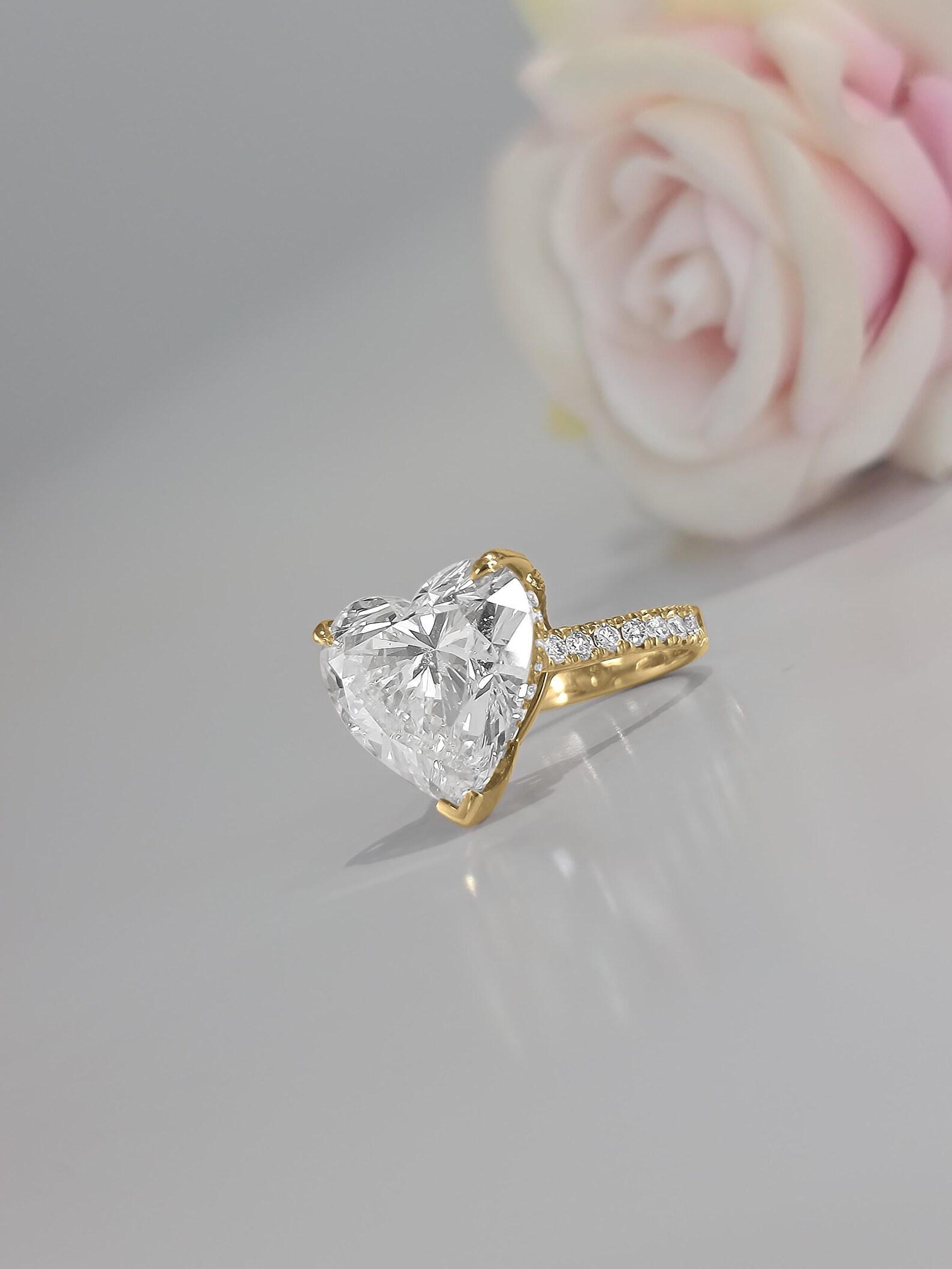 9 Carat Heart Diamond Engagement Ring, Heart Shaped Diamond Ring, CVD ...