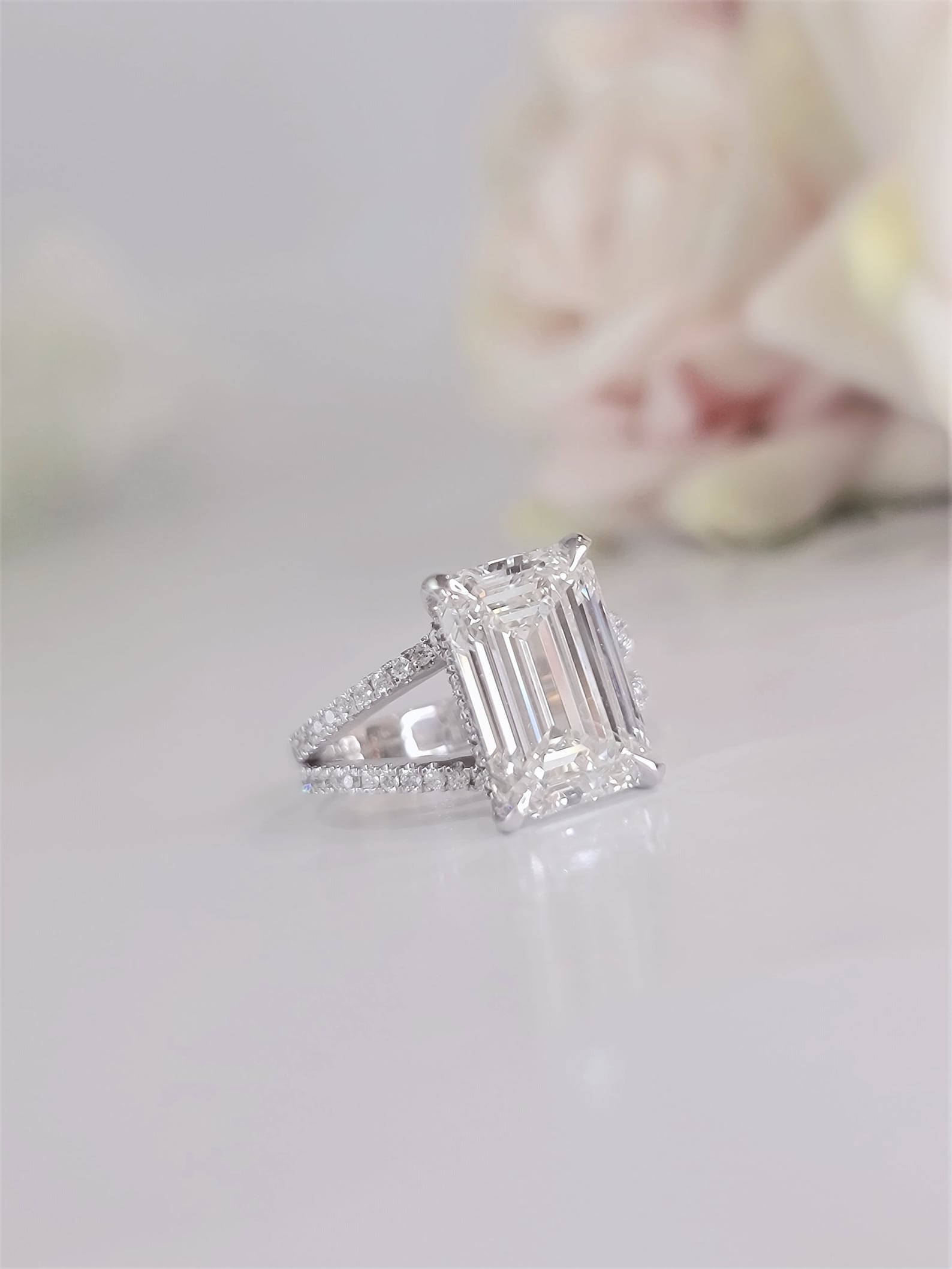 6ct Emerald Cut Engagement Ring 6 Carat Emerald Diamond Ring - Etsy