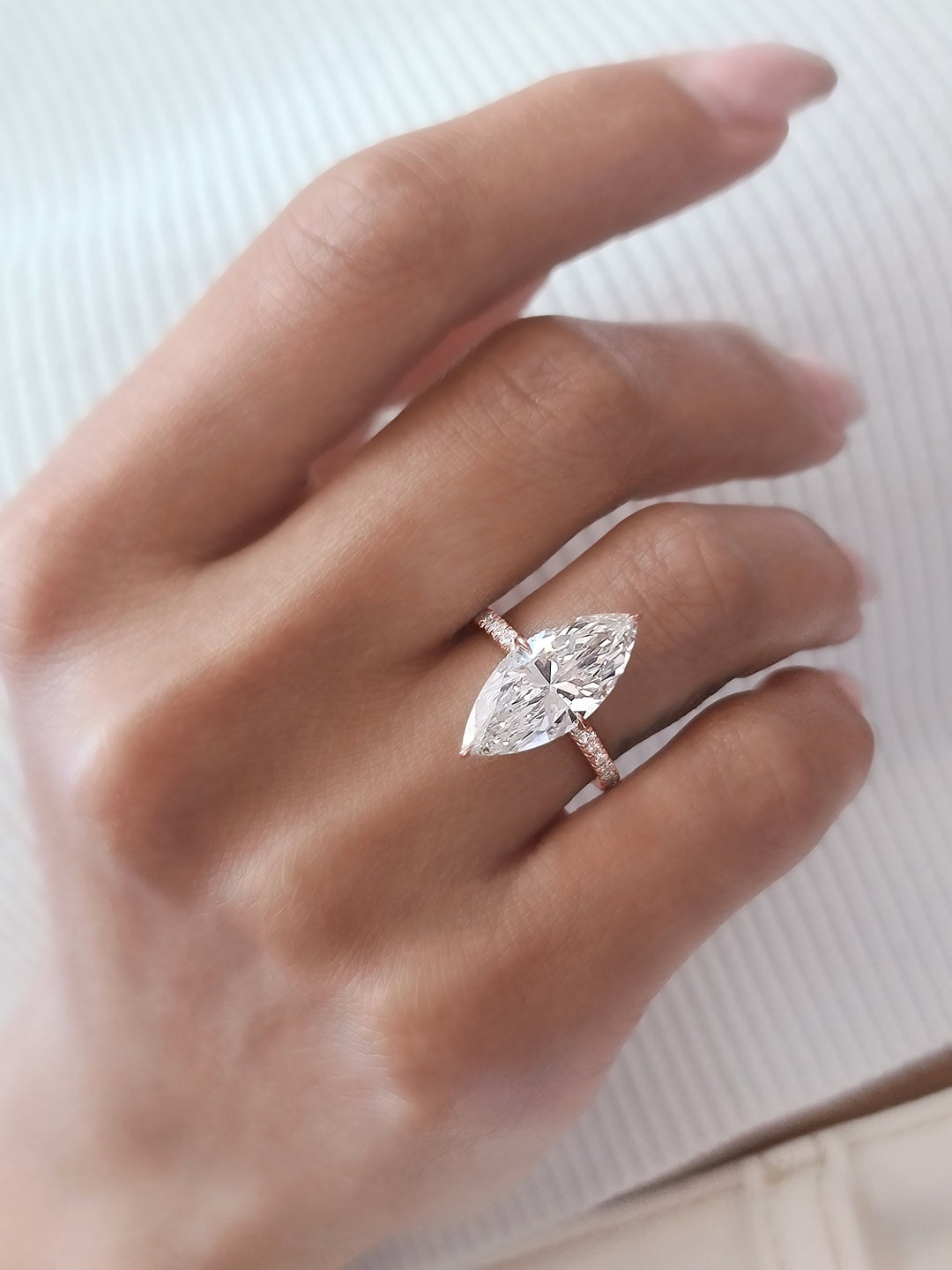 4 Carat Marquise Diamond Ring, Marquise Cut Engagement Ring, Marquise ...