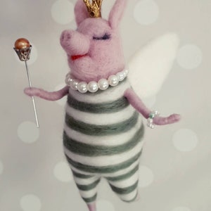 Pig fairy princess,needle felted pig,pig ornament, pig miniature, pig ...