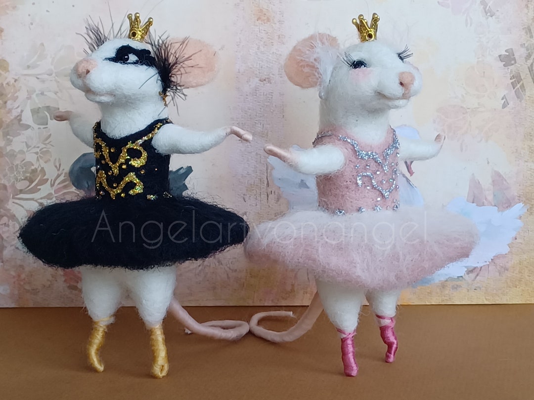 Mouse Ballerina, Swan Lake, Odette & Odile, Swan Lake, Wool Sculpture ...