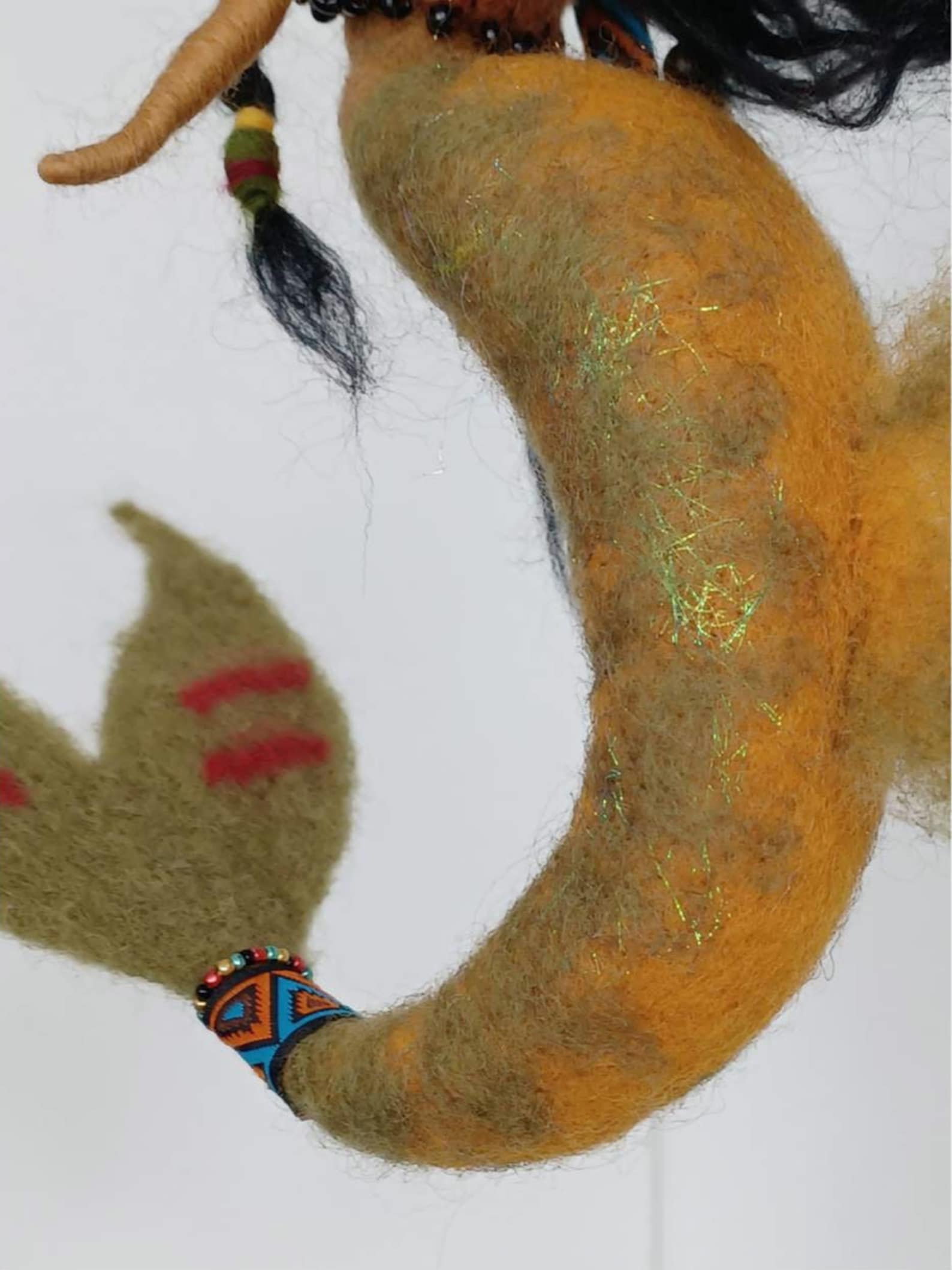Native American Mermaid, Needle Felted, Indian Mermaid, Wool Sculpture ...