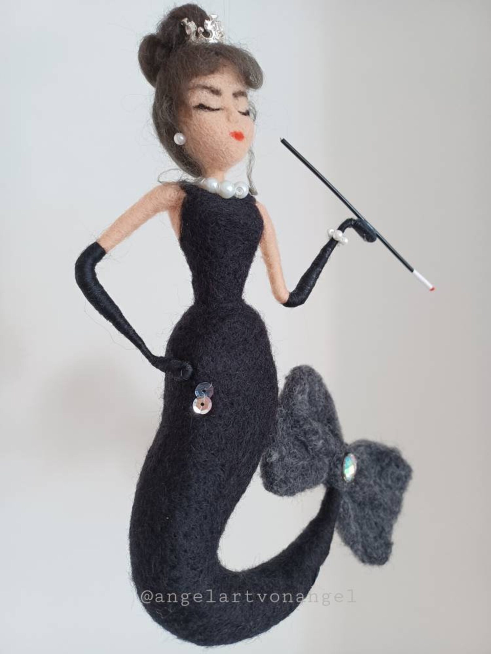Vintage Mermaid, Audrey Hebpurn Inspired, Needle Felted Mermaid ...
