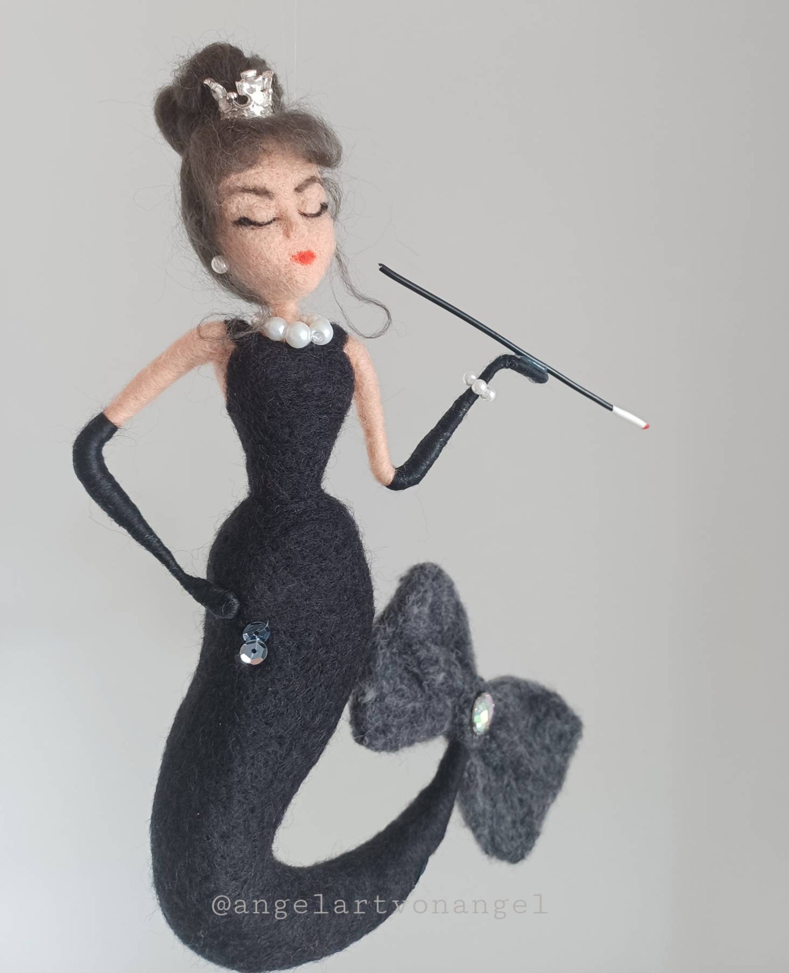 Vintage Mermaid, Audrey Hebpurn Inspired, Needle Felted Mermaid ...