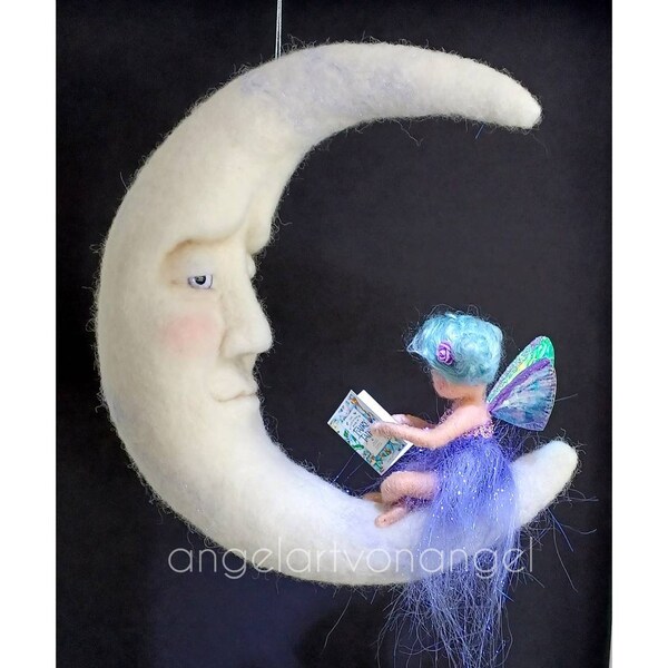 Needle Felted Moon - Etsy