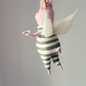 Pig fairy princess,needle felted pig,pig ornament, pig miniature, pig ...