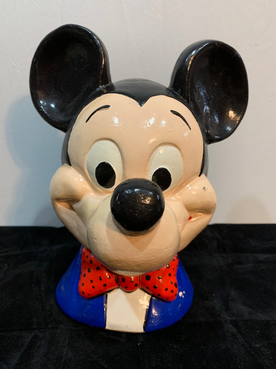 Vintage Large Chalkware Plaster Disney Mickey Mouse Head Coin Bank - Etsy